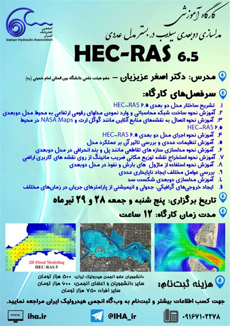 کارگاه آموزشی مجازی مدلسازی دو بعدی 6 5 Hec Ras انجمن هیدرولیک ایران