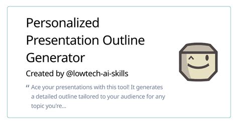 Personalized Presentation Outline Generator