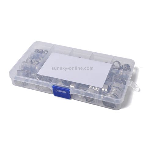 90 Pcs 조정 가능한 단일 귀 플러스 스테인레스 스틸 유압 호스 클램프 O 클립 파이프 연료 공기 내경 범위 53