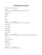 CYB Module Four Quiz Docx CYB Module Four Quiz Your Quiz Has Been Submitted