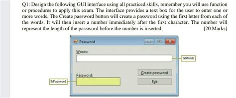 Solved Q Design The Following GUI Interface Using All Chegg Com