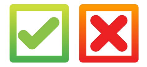 Green Checklist And Red Cross Icon Set 20389213 Png