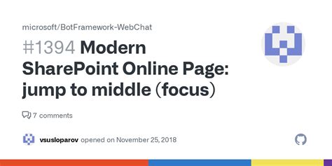 Modern Sharepoint Online Page Jump To Middle Focus · Issue 1394 · Microsoft Botframework