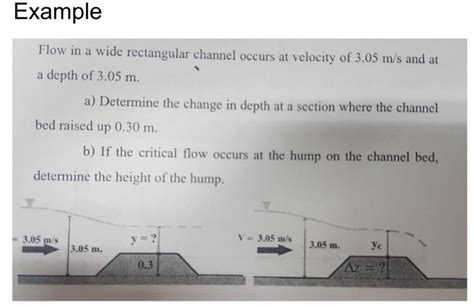 Solved Example Flow In A Wide Rectangular Channel Occurs At Chegg