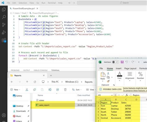 How To Write To A File In A Powershell Loop
