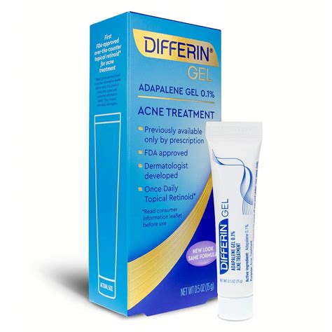 Differin Adapalene Gel 0 1 Acne Treatment 0 5 Fl Oz