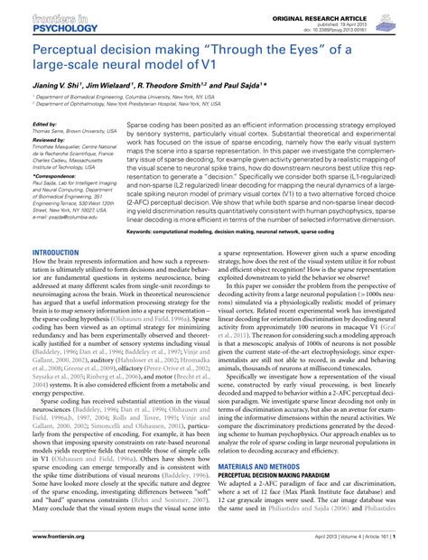 Pdf Perceptual Decision Making Through The Eyes” Of A Large Scale