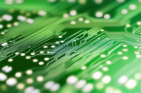 Exploring The Intricate Patterns Of A Green Circuit Board In A Modern