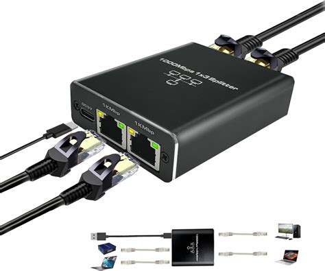 Gigabit Ethernet Splitter High Speed 1000mbps Either