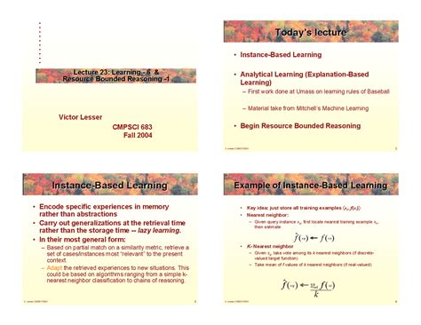 Lecture Slides On Instance Based Learning Artificial Intelligence