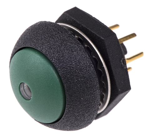 LP G Otto Illuminated Momentary Push Button Switch Panel Mount SPDT Green LED V