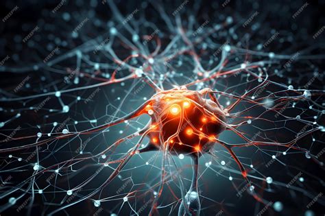 Premium Ai Image Orange Branched Neural Network With Connection Nodes