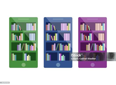 전화에서 아이소메트릭 3d 벡터 일러스트 레이 션 전자 도서관 3차원 형태에 대한 스톡 벡터 아트 및 기타 이미지 3차원 형태 개체 그룹 공부 Istock