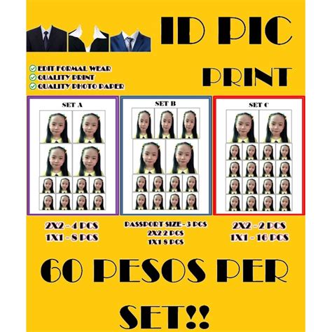 Rush Id Picture 2x2 1x1 And Passport Size Shopee Phil
