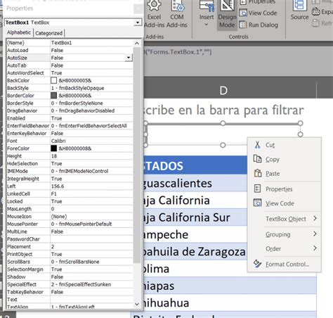 filtrar una tabla mientras escribes solo un poco de vba macros