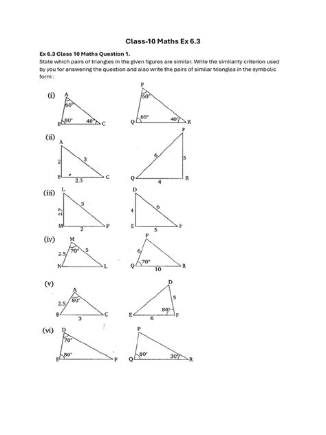 Class 10 Maths Ex 6p3 Ncert Tb Solved Problems Pdf Triangle Euclid