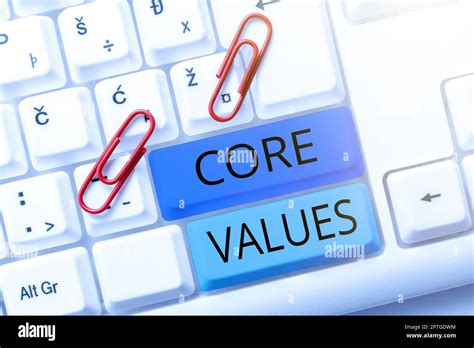 Conceptual Caption Core Values Business Showcase Principles Which