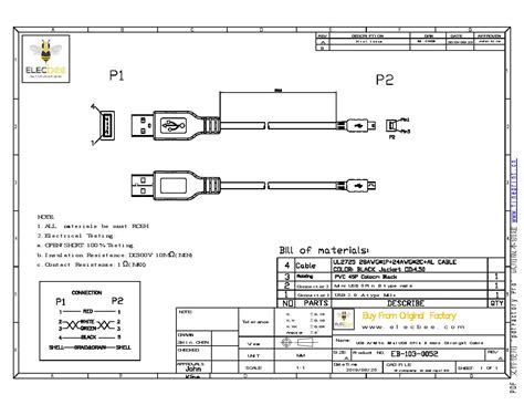 Mini Usb Cable Usb A Type To Mini B Type Male To Male M