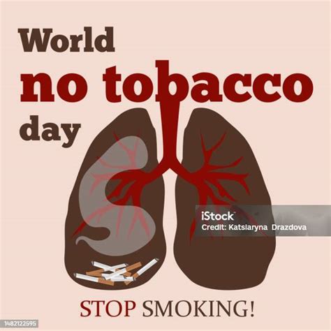 세계 금연의 날 포스터 중독 중지 금연 금연 건강하고 병든 폐 벡터 배경을 가진 담배 인식 배너 해로운 습관 건강관리와 의술에 대한 스톡 벡터 아트 및 기타 이미지 Istock