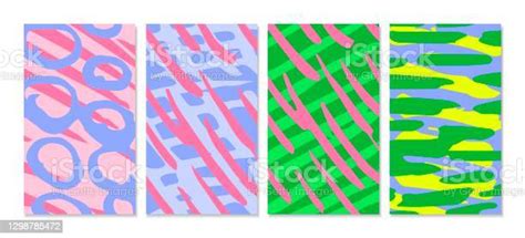 녹색 분홍색 파란색 색상의 봄 계절 디자인에 대한 배경 배경 화면 커버의 추상 벡터 밝은 세트 템플릿 소셜 미디어 이야기 전단지