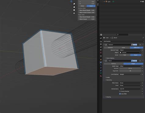 Modifiers Possible To Bevel A Boolean And A Weight Together Blender Stack Exchange