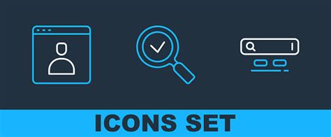 라인 검색 엔진을 설정하고 계정 화면 만들기 및 확인 표시 아이콘이 있는 돋보기 를 만듭니다 벡터 개발에 대한 스톡 벡터 아트 및 기타 이미지 Istock