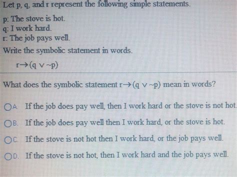 solved let p q and r represent the following simple
