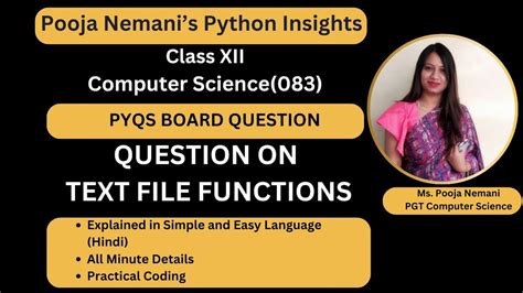Text File Pyqs Full Score Computer Science Class 12 Topper Seriesi Text File Youtube
