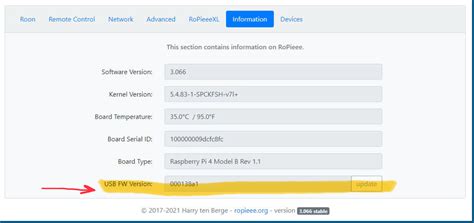 Upgrading Firmware On Rpi Running On Ropieee Ropieee Roon Labs