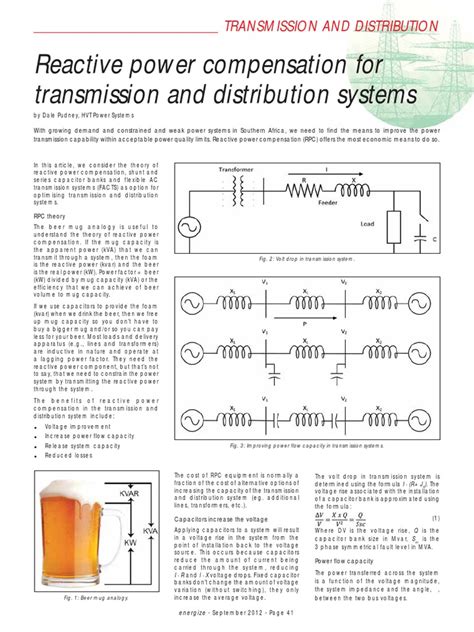 Reactive Power Compensation For Transmission And Distribution Systems Electric Power