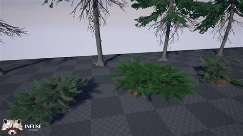 Ue4 Evergreen Trees And Bushes Game Ready