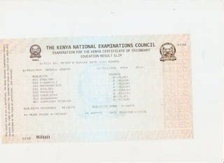 Kcse Result Slip PDF
