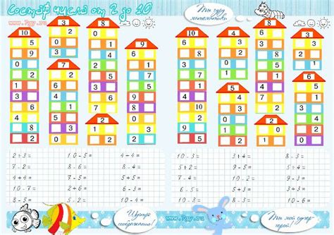 Тренажер домики на состав числа Правила класса Подготовка к школе