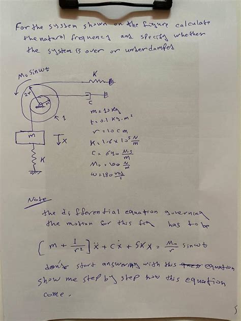 Solved For The System Shown On The Figure Calculate The Chegg