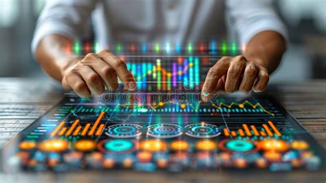 Businessman Analyzing Financial Data On Futuristic Interactive
