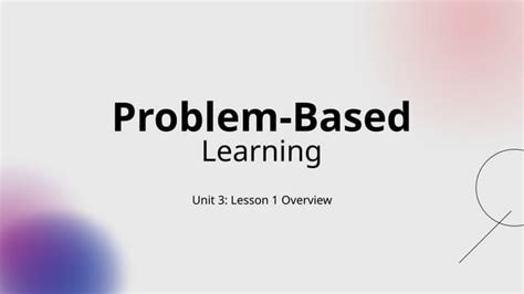 Problem Based Learning This Document Discusses Problem Based Learning