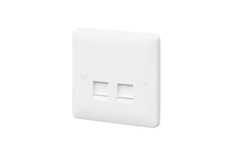 Mk Base 1g Double Rj45 Cat6 Data Socket Mb429whi Mk Falcon