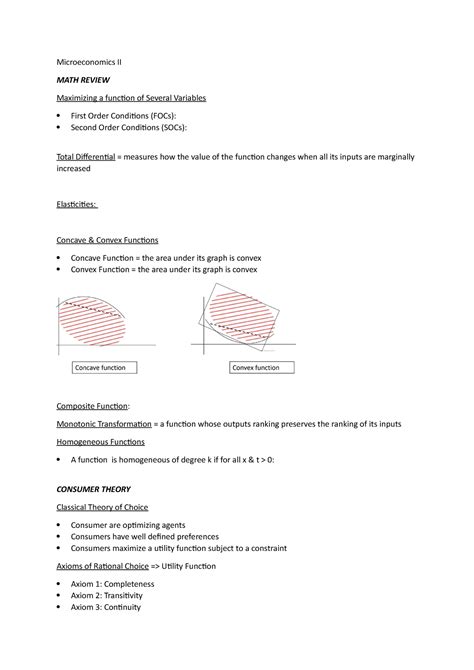 Microeconomics Ii Microeconomics Ii Math Review Maximizing A Function