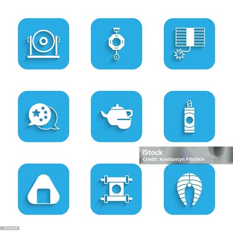 중국 다도 법령 종이 양피지 두루마리 생선 스테이크 불꽃 놀이 초밥 중국 국기 및 공 아이콘을 설정하십시오 벡터 0명에 대한 스톡 벡터 아트 및 기타 이미지 Istock