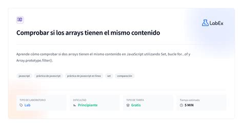 Comprobando El Contenido De Arrays En Javascript Labex