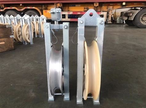 Single Nylon Sheave Acsr Overhead Line Conductor Stringing Blocks