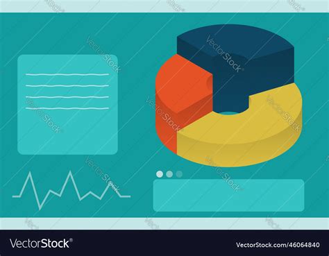 3d Pie Chart For Data Analysis Isometric Vector Image