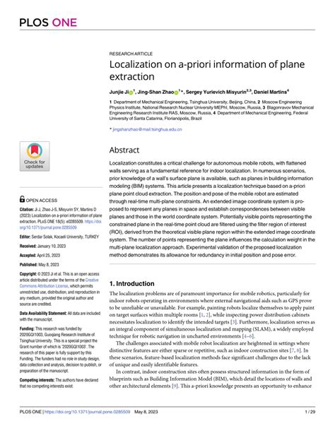 Pdf Localization On A Priori Information Of Plane Extraction