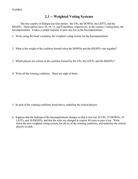 Weighted Voting Systems