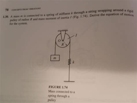 Solved 1 30 A Mass M Is Connected To A Spring Of Stiffness