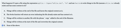 Solved Fopen Afiletxt A And Use Fwrite To Write