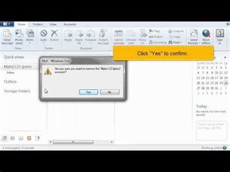 How To Delete An Email Account In Windows Live Mail YouTube