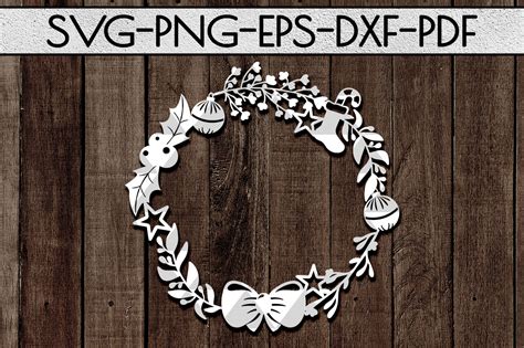 30 Vector Christmas Wreath Svg Svg Png Eps Dxf Files Best Download