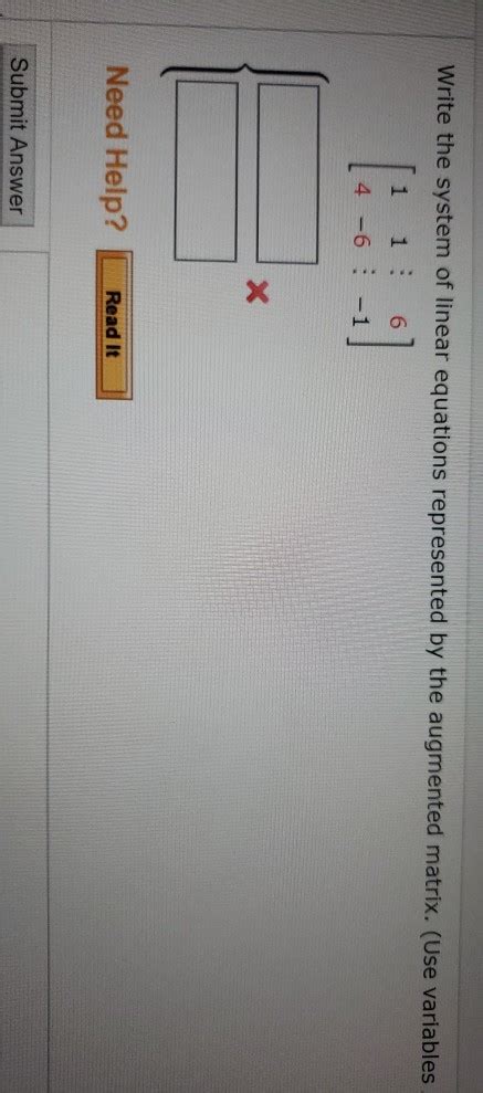 Solved Write The System Of Linear Equations Represented By Chegg