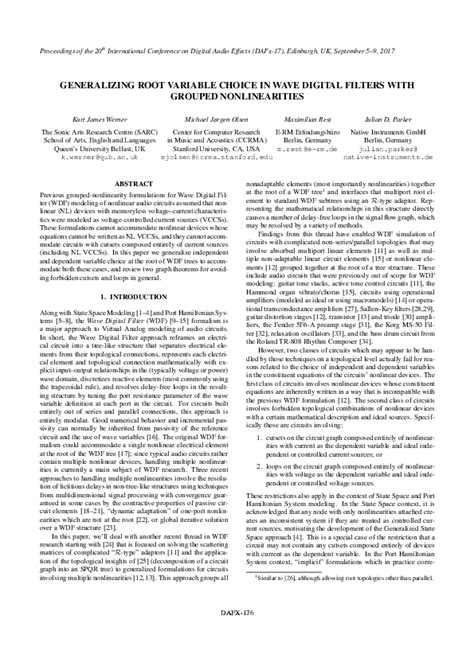 Pdf Generalizing Root Variable Choice In Wave Digital Filters With Grouper Nonlinearities